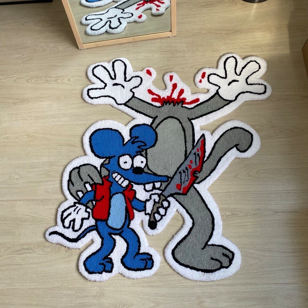 The Itchy & Scratchy Custom Tufted Rug, Cartoon Inspired Handmade ...