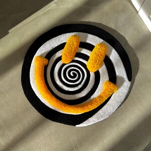 3D Handmade Tufted Smiley Face Rug With Hypnotic Spiral Design ...
