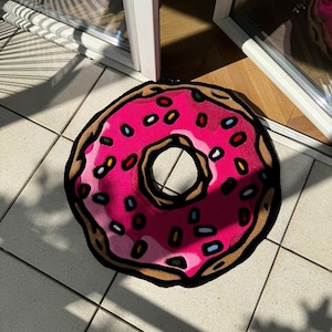 Handmade Tufted Pink Donut Rug - Perfect Gift for Friends, Girlfriends ...