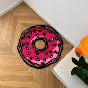 Handmade Tufted Pink Donut Rug - Perfect Gift for Friends, Girlfriends ...