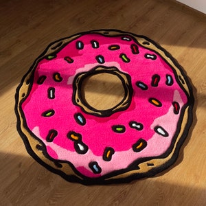 Handmade Tufted Pink Donut Rug - Perfect Gift for Friends, Girlfriends ...