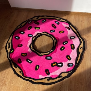Handmade Tufted Pink Donut Rug - Perfect Gift for Friends, Girlfriends ...