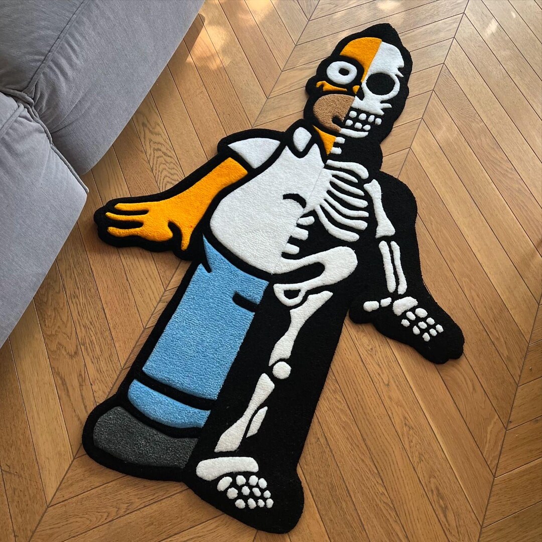 3D Tufted Half-skeleton Homer Rug, Inspired by a Beloved Cartoon – Cool ...
