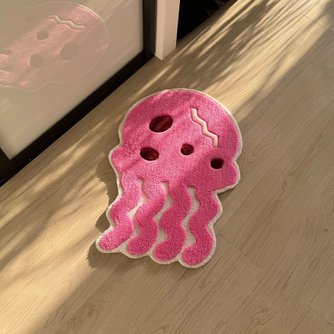 3D Jellyfish Custom Tufted Rug, Cute Soft Pink Carpet for Every Room ...