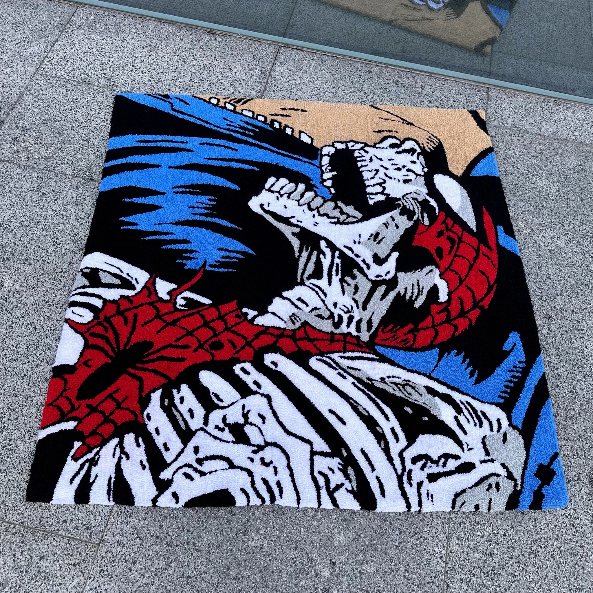 Handmade Spider Tufted Rug, Carpet for Comic Book Fans, Legendary ...