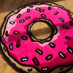 Handmade Tufted Pink Donut Rug - Perfect Gift for Friends, Girlfriends ...