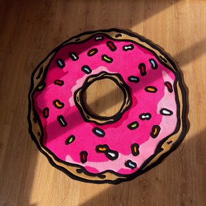 Handmade Tufted Pink Donut Rug - Perfect Gift for Friends, Girlfriends ...