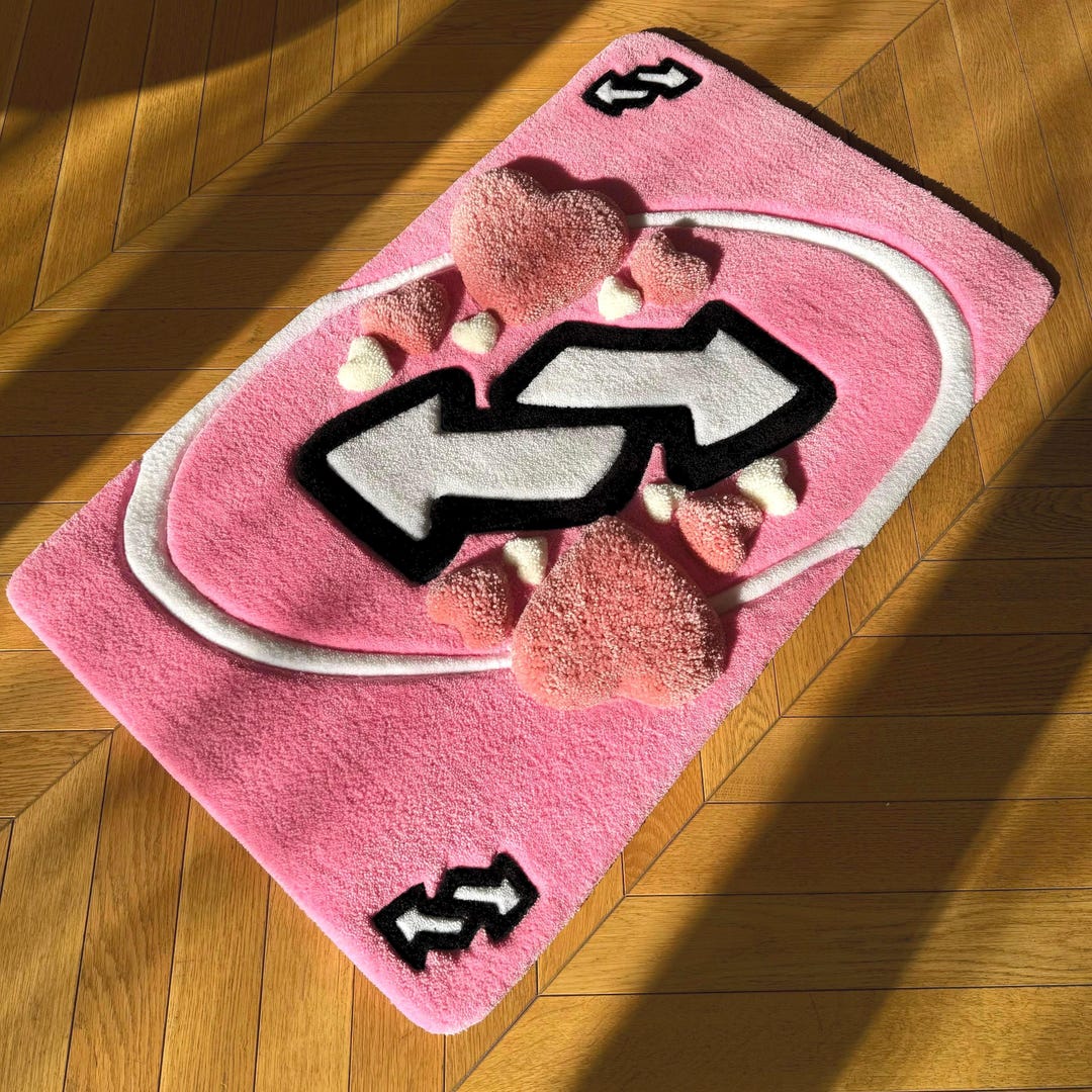 3D Uno Reverse Card Handmade Love-themed Rug – Perfect Gift for ...
