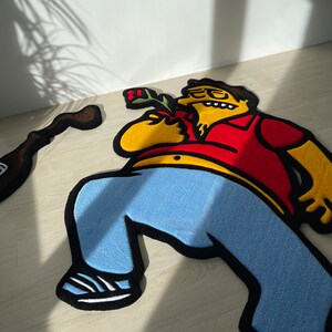 Custom Fluffy Rug Featuring a Popular Family Cartoon Character - Etsy