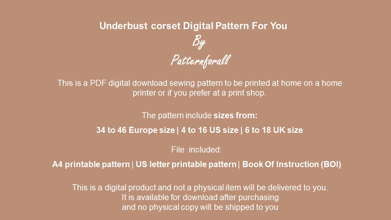 Underbust Corset Pattern Sheer Corset Pattern Corset Belt - Etsy UK