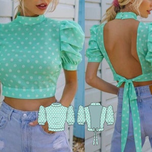Sewing Pattern Bundle puff Sleeve Top Butterfly Sleeve Top - Etsy