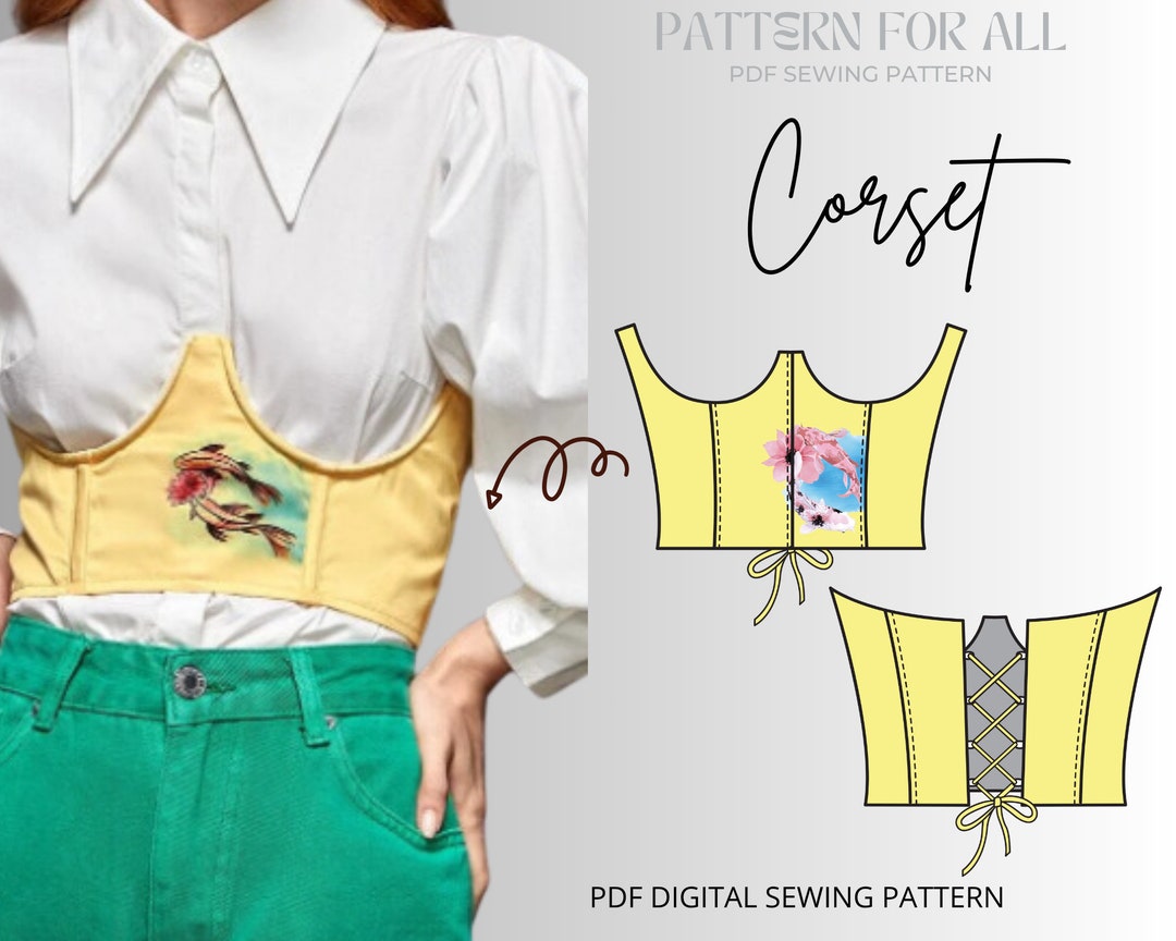 Corset Pattern||corset Belt With Boning Pattern Sewing Pattern ...