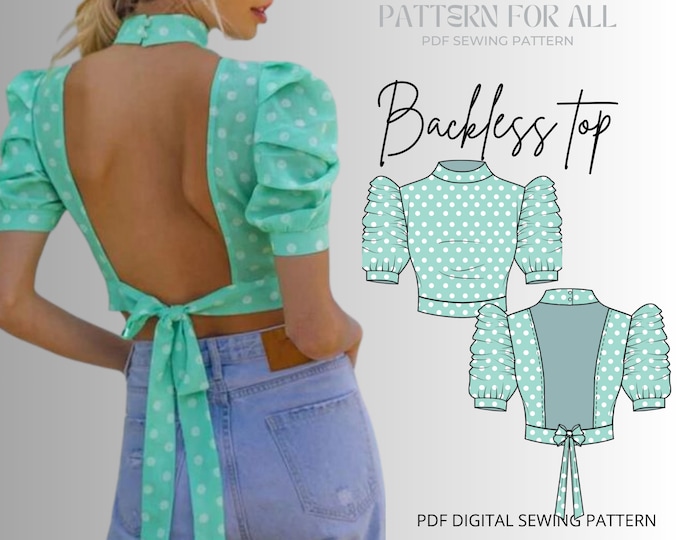 PDF Halter Crop Top Sewing Pattern|digital Sewing Pattern|us Size 4 -16 ...