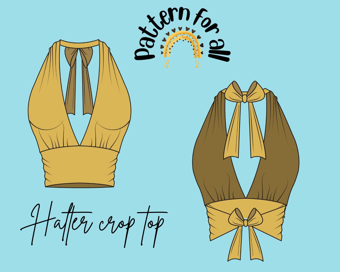 PDF Halter Crop Top Sewing Patterndigital Sewing Patternus - Etsy