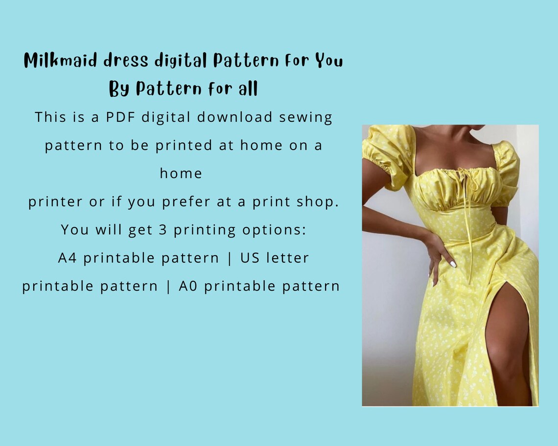 Milkmaid Dress Pattern Cottagecore Dress Patterndigital - Etsy Australia