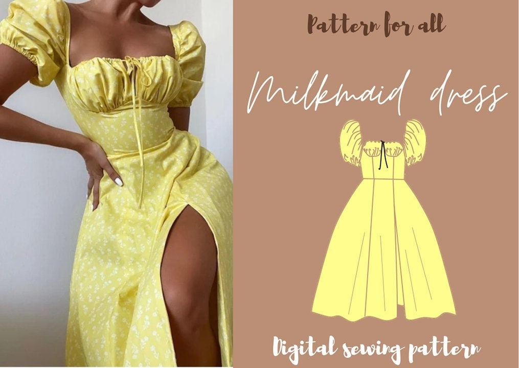 Milkmaid Dress Pattern Cottagecore Dress Patterndigital - Etsy