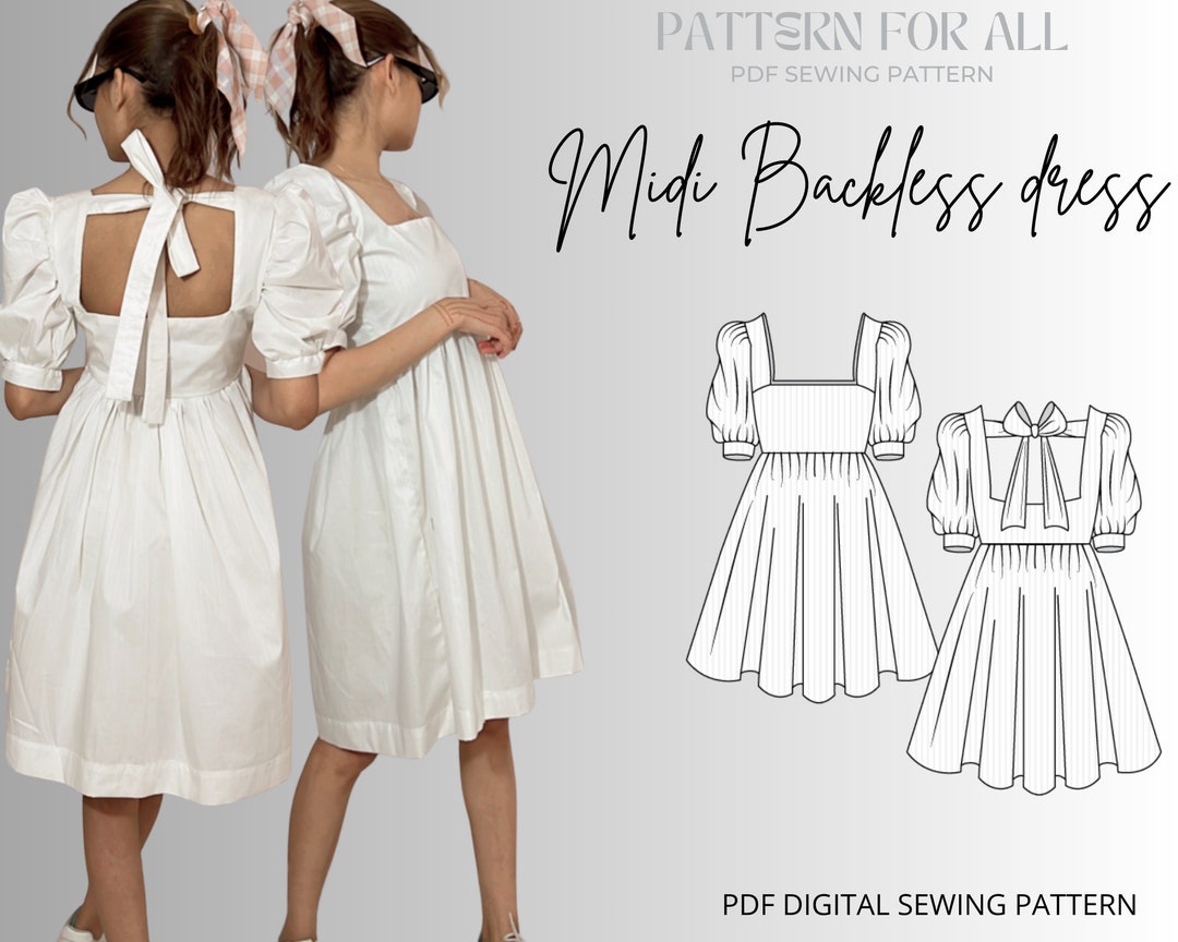 Backless Dress Sewing Pattern|pdf Sewing Pattern Instant Download ...