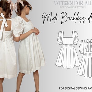 Backless Dress Sewing Pattern|pdf Sewing Pattern Instant Download ...