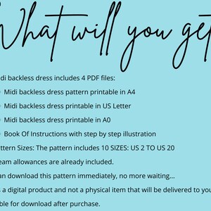 Midi Backless Dress Pattern Updatedwomen Sewing Patternmidi - Etsy