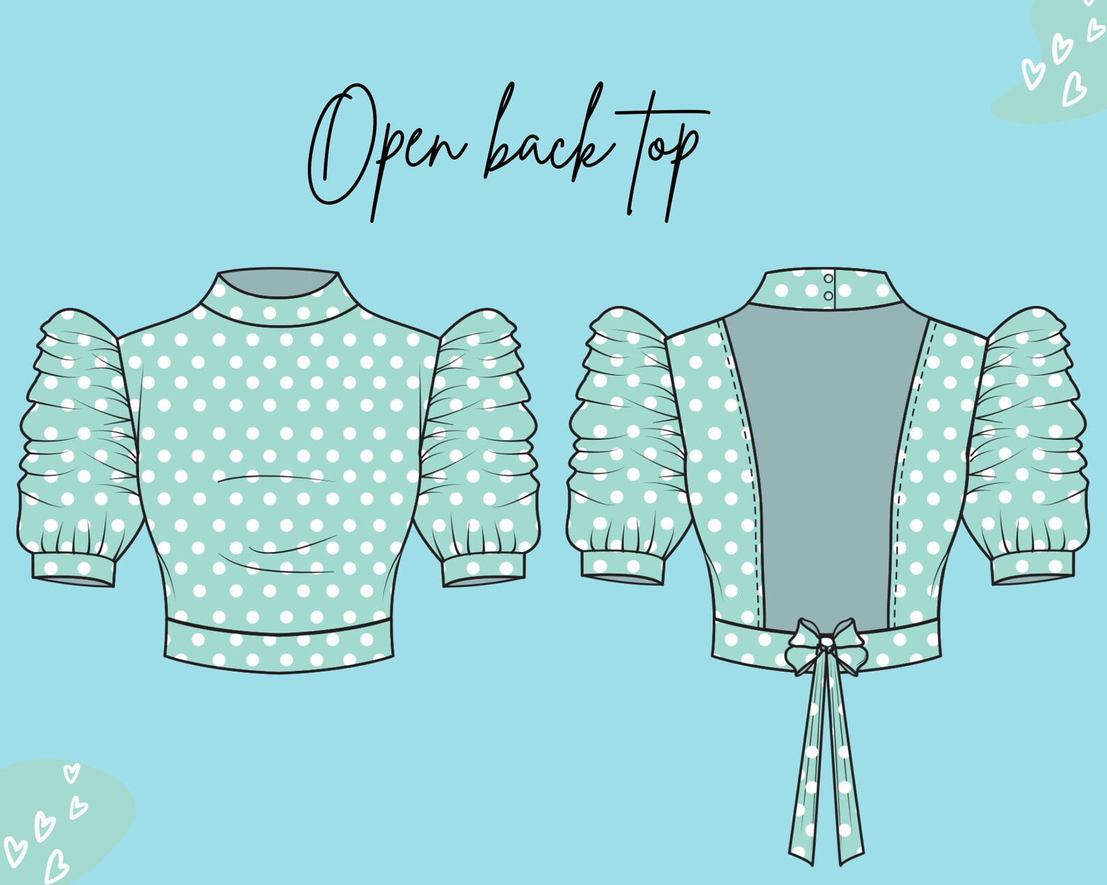 Open Back Crop Top Pattern Tie in Crop Toppdf Sewing - Etsy