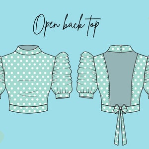 Open Back Crop Top Pattern Tie in Crop Toppdf Sewing - Etsy