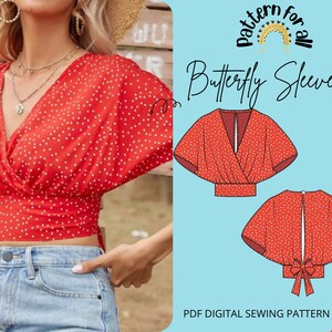 Sewing Pattern Bundle puff Sleeve Top Butterfly Sleeve Top - Etsy