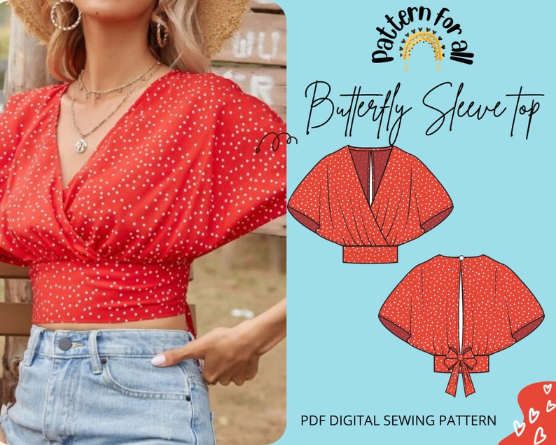 Sewing Pattern Bundle puff Sleeve Top Butterfly Sleeve Top - Etsy