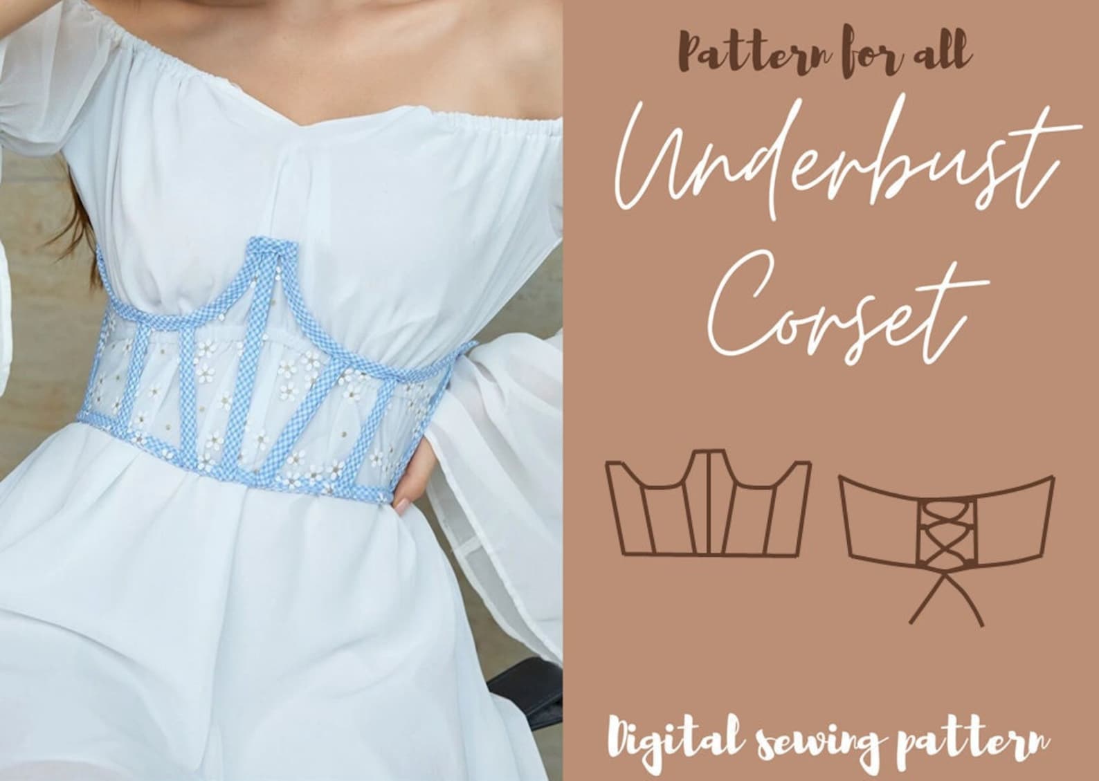 Underbust Corset Pattern Sheer Corset Pattern Corset Belt - Etsy