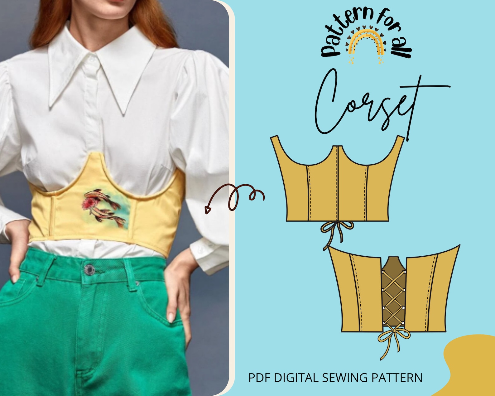 Corset Patterncorset Belt With Boning Pattern Sewing - Etsy