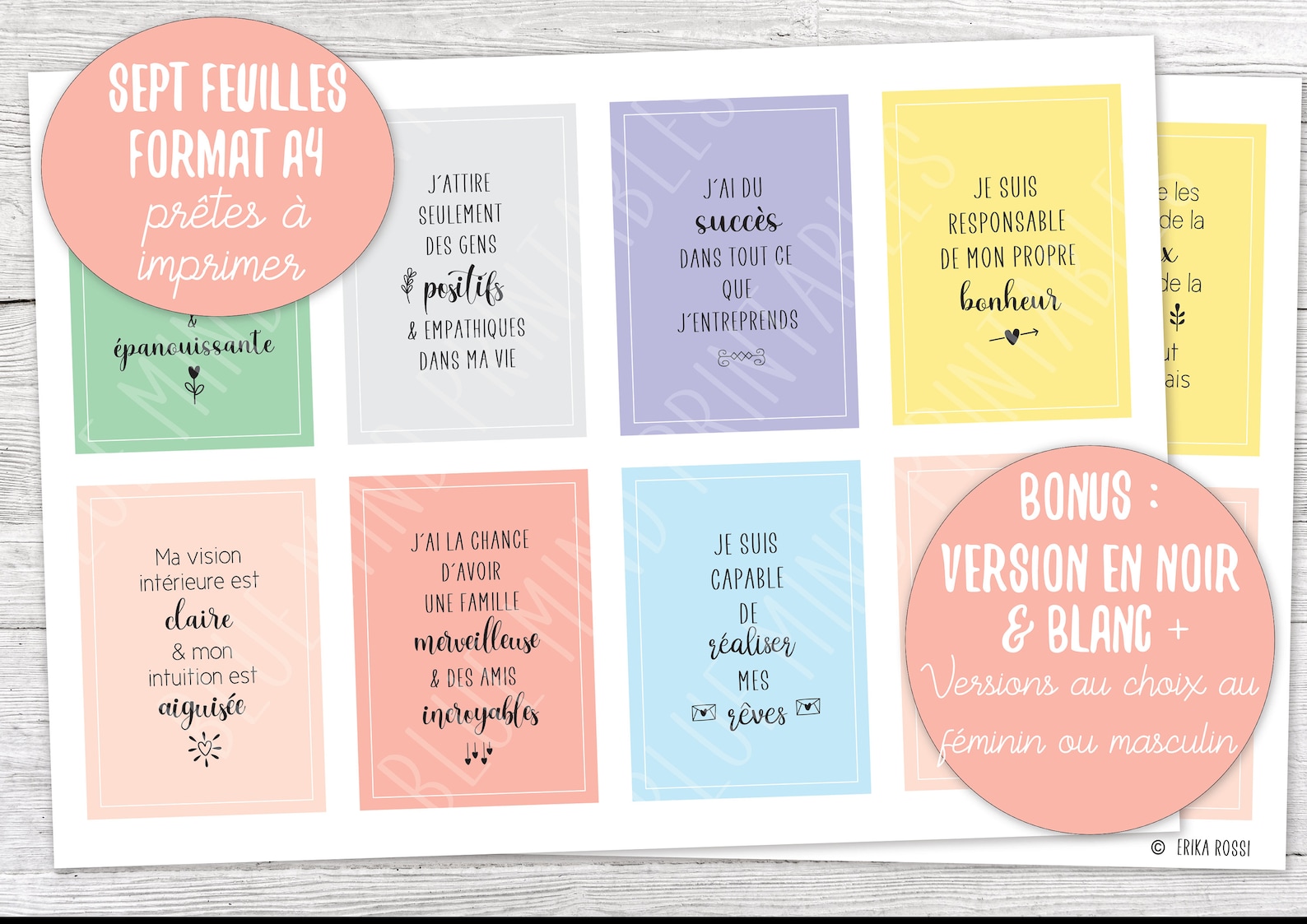 Cartes Affirmations Positives Citations motivantes à | Etsy