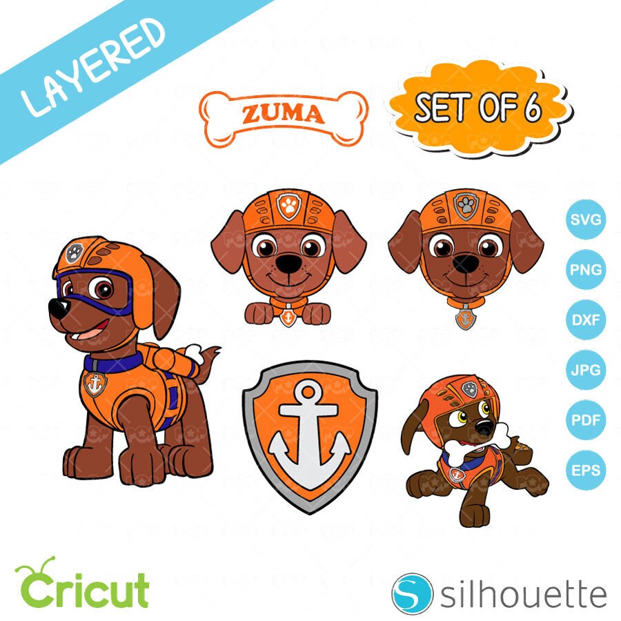Paw Patrol Zuma 6 SVG Bundle Paw Patrol clipart Paw Patrol | Etsy