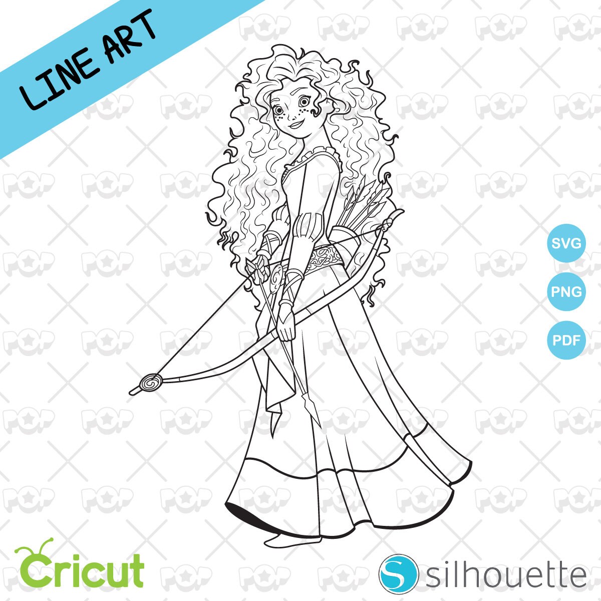 Princess Merida Svg Brave Merida Clipart Princess Merida Svg | Etsy