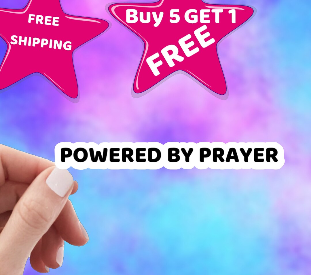Powered by Prayer Sticker Vinyl Decal Sticker for Laptops - Etsy