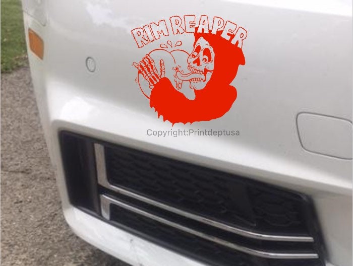 Rim Reaper Vinyl Car Bumper Sticker 4 - Etsy