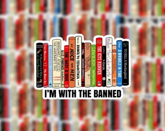 I'm With the Banned Sticker, Banned Books Sticker, Librarian, Water ...