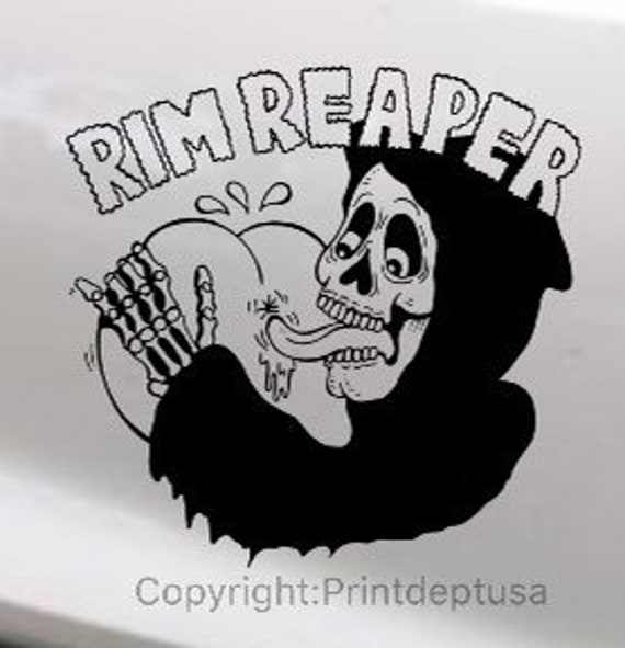 Rim Reaper Vinyl Car Bumper Sticker 4 | Etsy