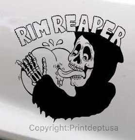 Rim Reaper Vinyl Car Bumper Sticker 4 | Etsy