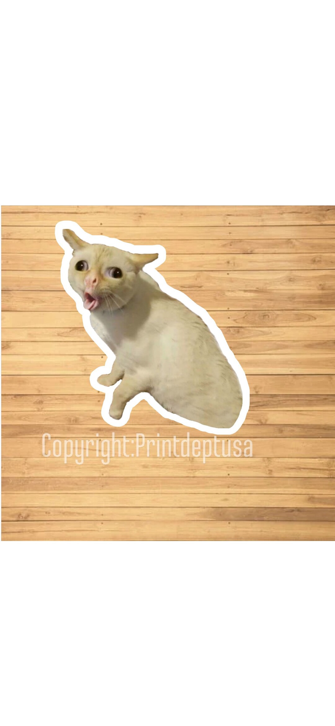 Coughing Cat Meme Vinyl Sticker, Vinyl Decal Sticker for Laptops, Cars ...
