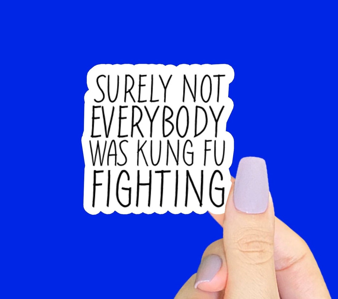 Surely Not Everybody Was Kung Fu Fighting Meme Sticker, Vinyl Decal ...