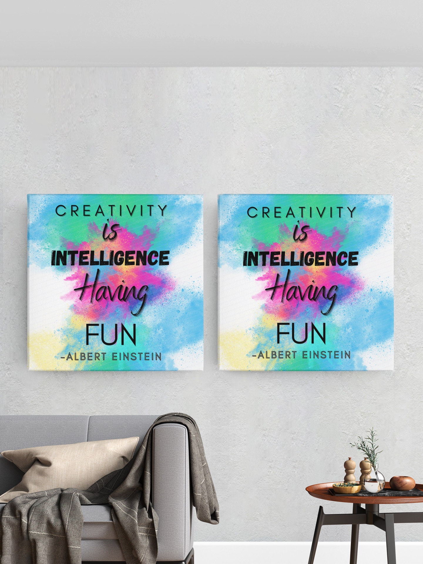 Creativity is Intelligence Having Fun Canvas Wall Art Free - Etsy UK