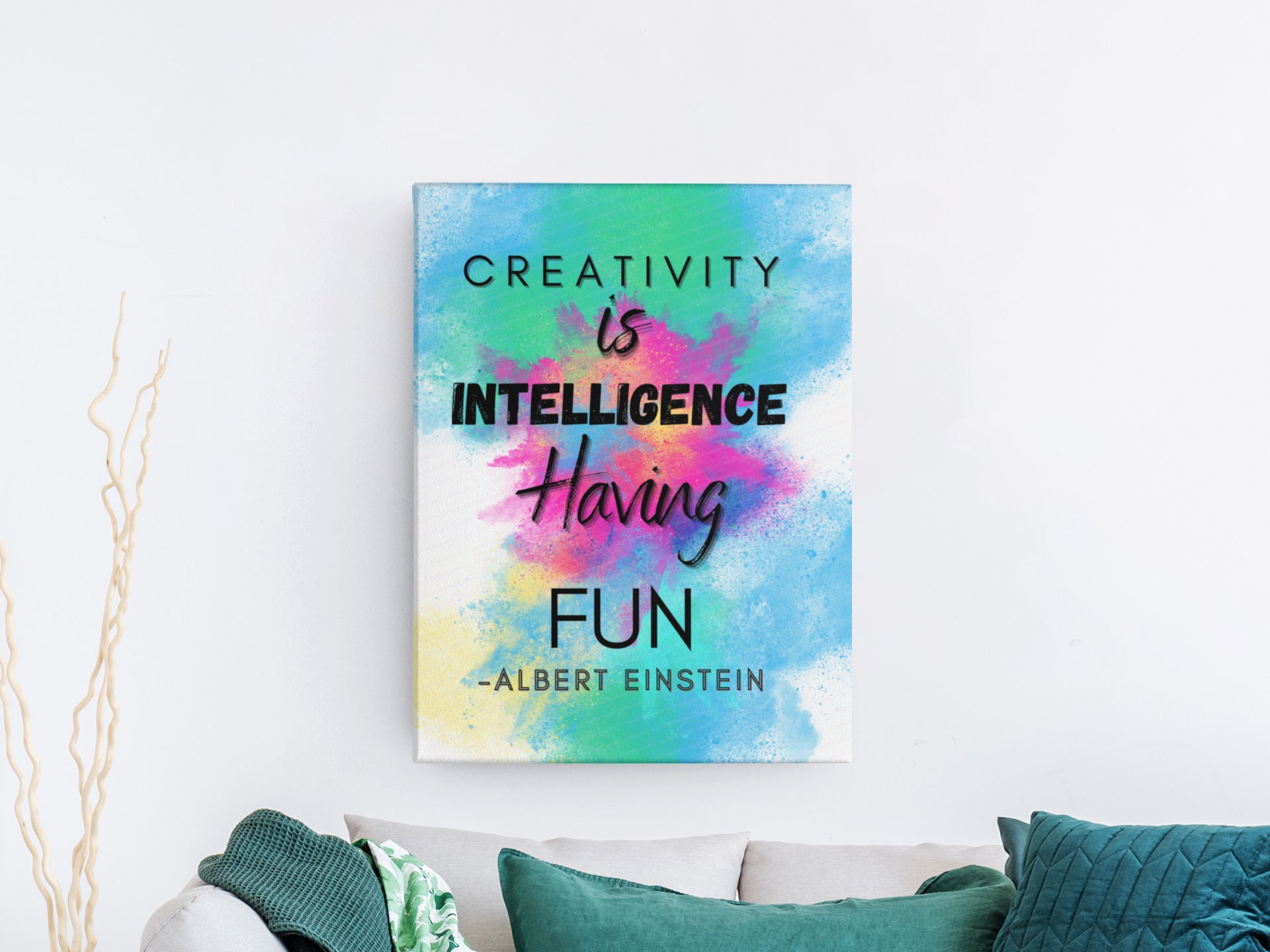 Creativity is Intelligence Having Fun Canvas Wall Art Free - Etsy UK