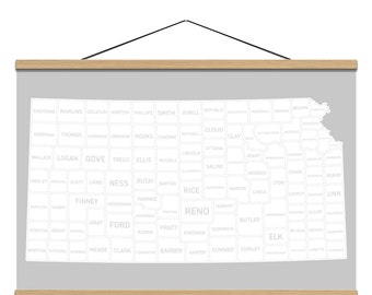 KANSAS STATE ROAD Map Glossy Poster Picture Photo Banner City County ...