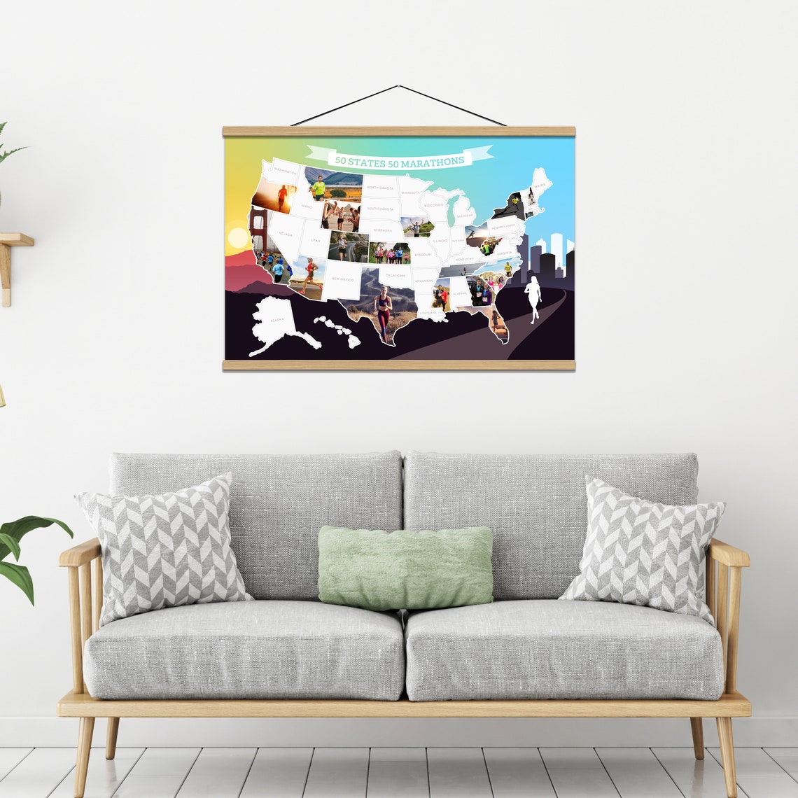 Personalized Running Photo Map Unique Way to Display Races | Etsy