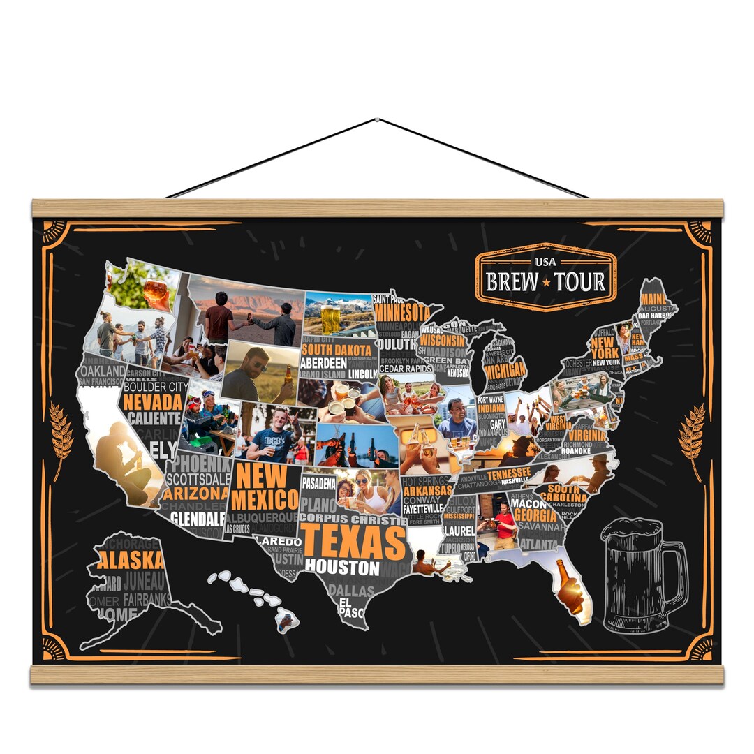 Beer Themed Photo Map 24 X 36 - Etsy