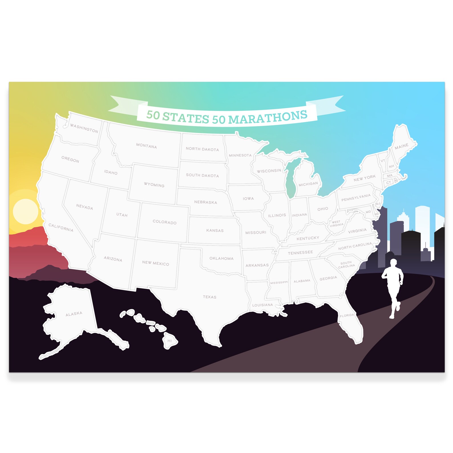 Personalized Running Photo Map Unique Way to Display Races | Etsy