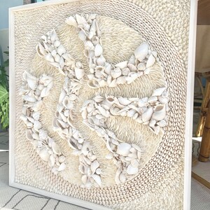 Handmade 100% Natural White Seashells Coastal Wall Art Sea Shells ...
