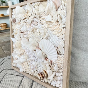 CORAL GARDENS Modern Coastal Wall Natural Textured Framed Seashells Sea ...