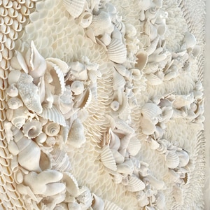 Handmade 100% Natural White Seashells Coastal Wall Art Sea Shells ...