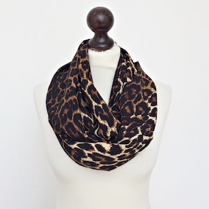 Animal Print Scarf, Leopard Cheetah Infinity Scarf, Silky Satin ...