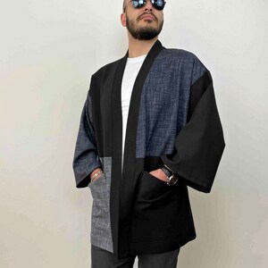 Men Japanese Style Fall Patchwork Jacket Streetwear Haori - Etsy